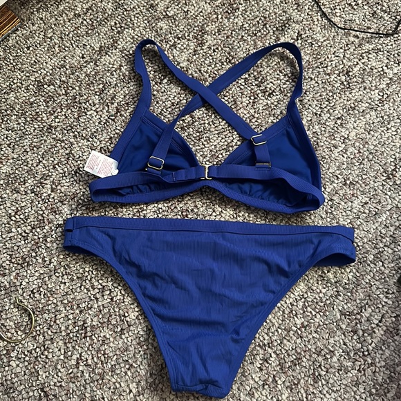 Swim | Royal Blue Bathing Suit Bikini With Criss Cross Backing | Poshmark